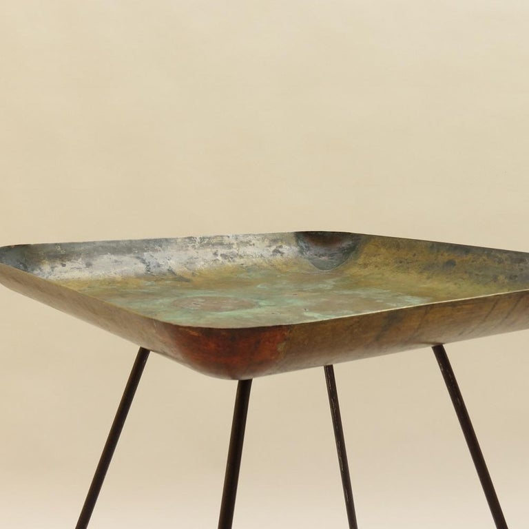 1950s Handmade Copper Plant Table Aubock Style For Sale at 1stDibs