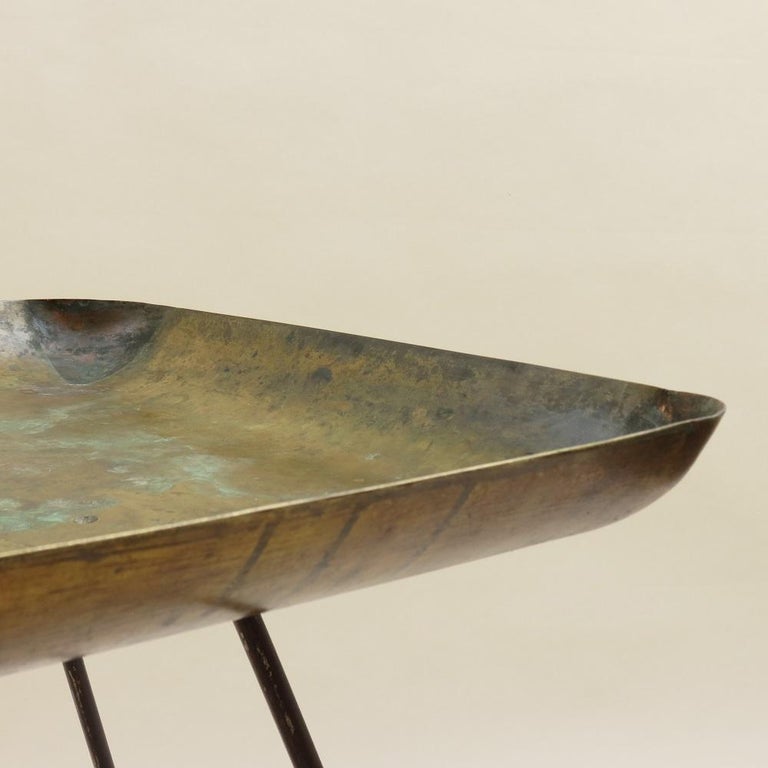 1950s Handmade Copper Plant Table Aubock Style For Sale at 1stDibs