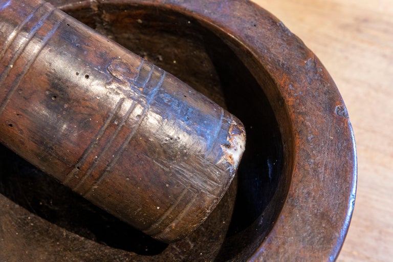 1950s Handmade Wooden Mortar For Sale at 1stDibs