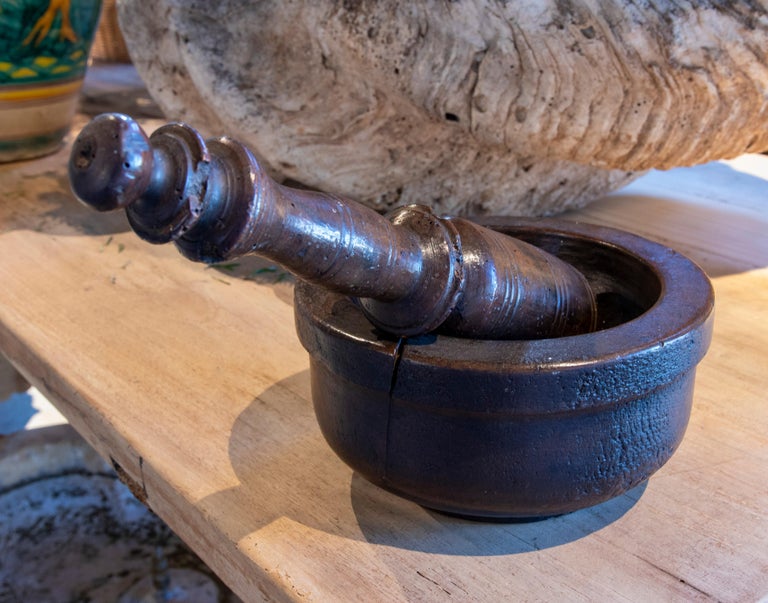 1950s Handmade Wooden Mortar For Sale at 1stDibs