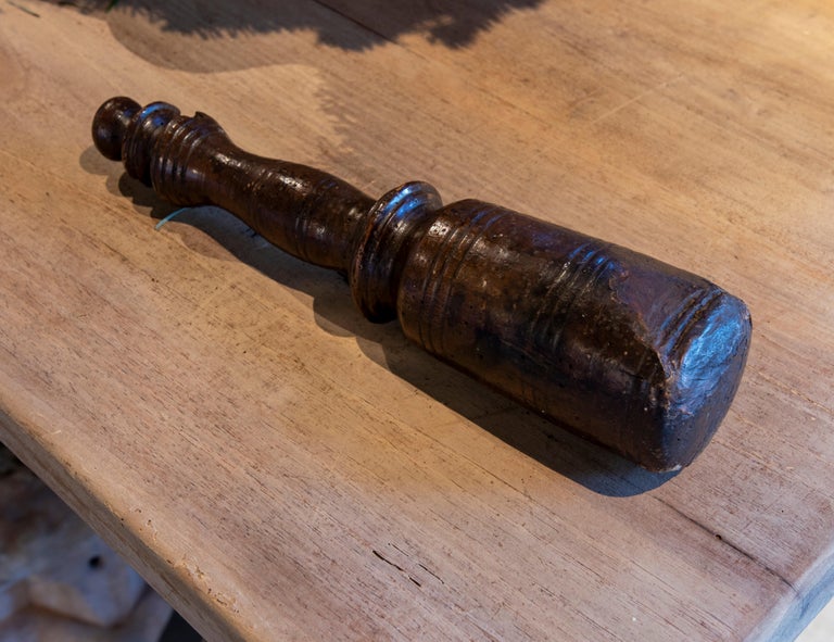 1950s Handmade Wooden Mortar For Sale at 1stDibs