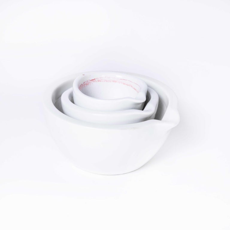 1950's Heavy Porcelain Scientific White Bowls, Set of Three For Sale at ...