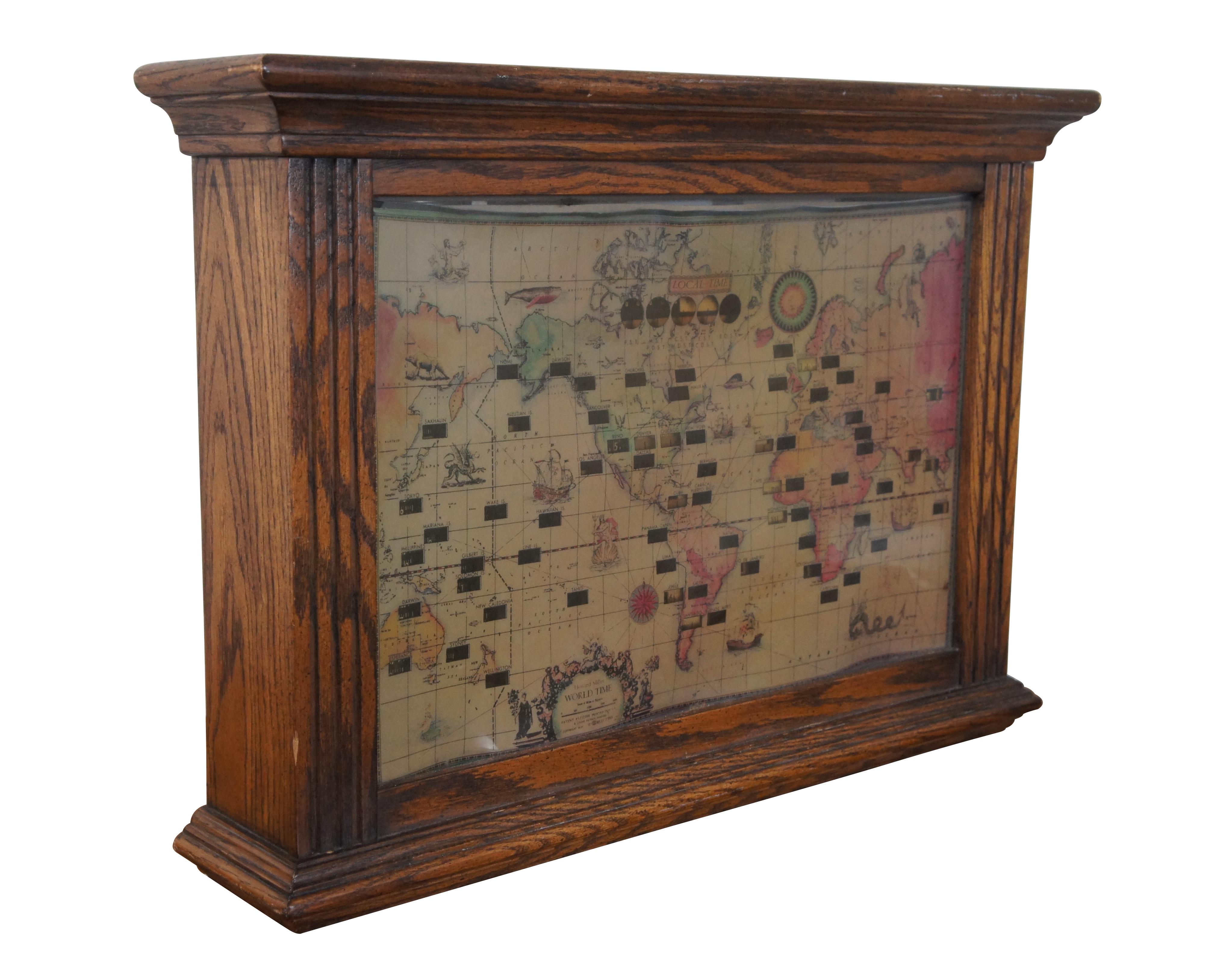 1950’s Howard Miller World Time Zone Illuminated Mantel Clock 612-371 ...