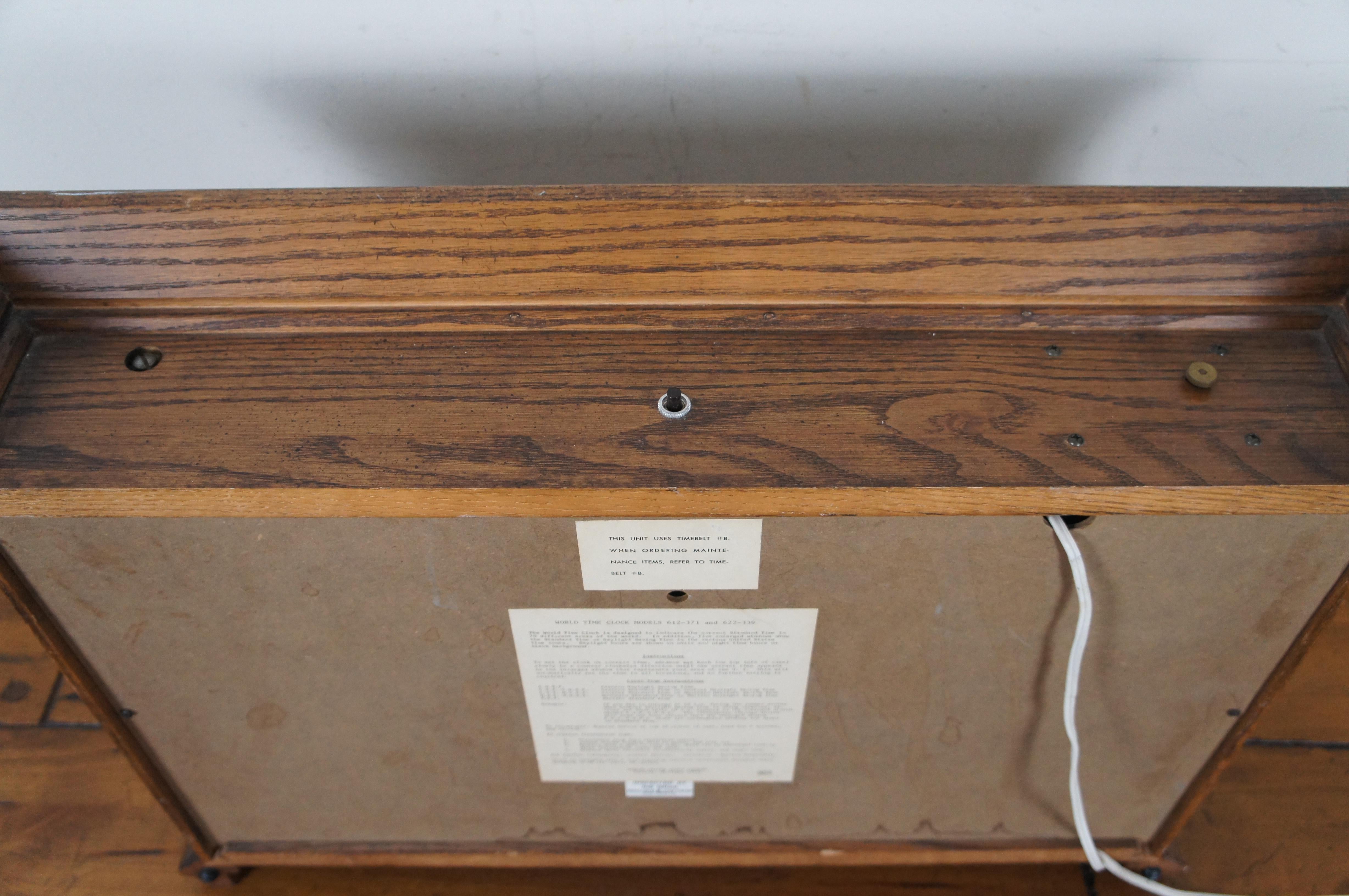 1950’s Howard Miller World Time Zone Illuminated Mantel Clock 612-371 ...