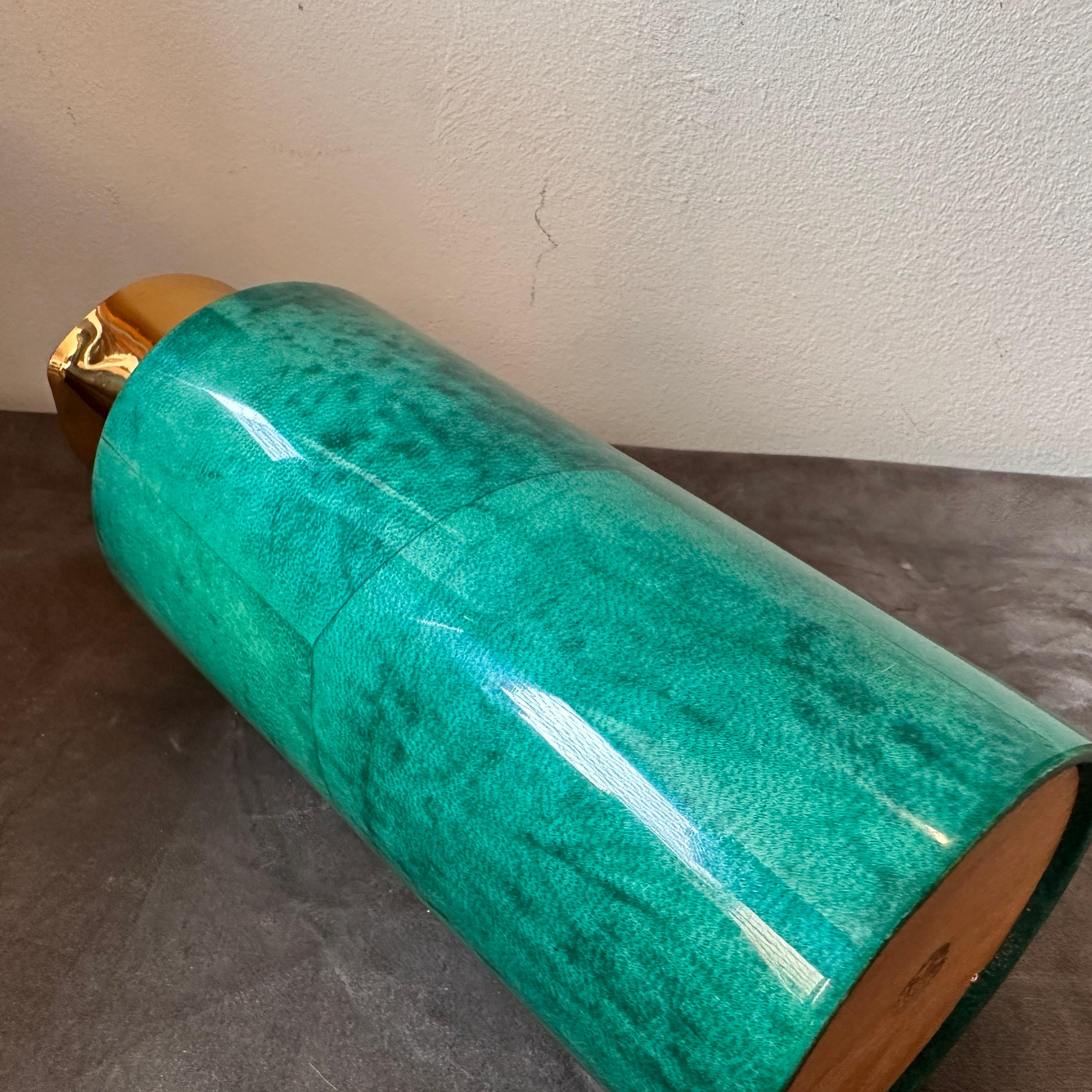 1950s Iconic Mid-Century Modern Green Goatskin and Brass Pitcher by ...