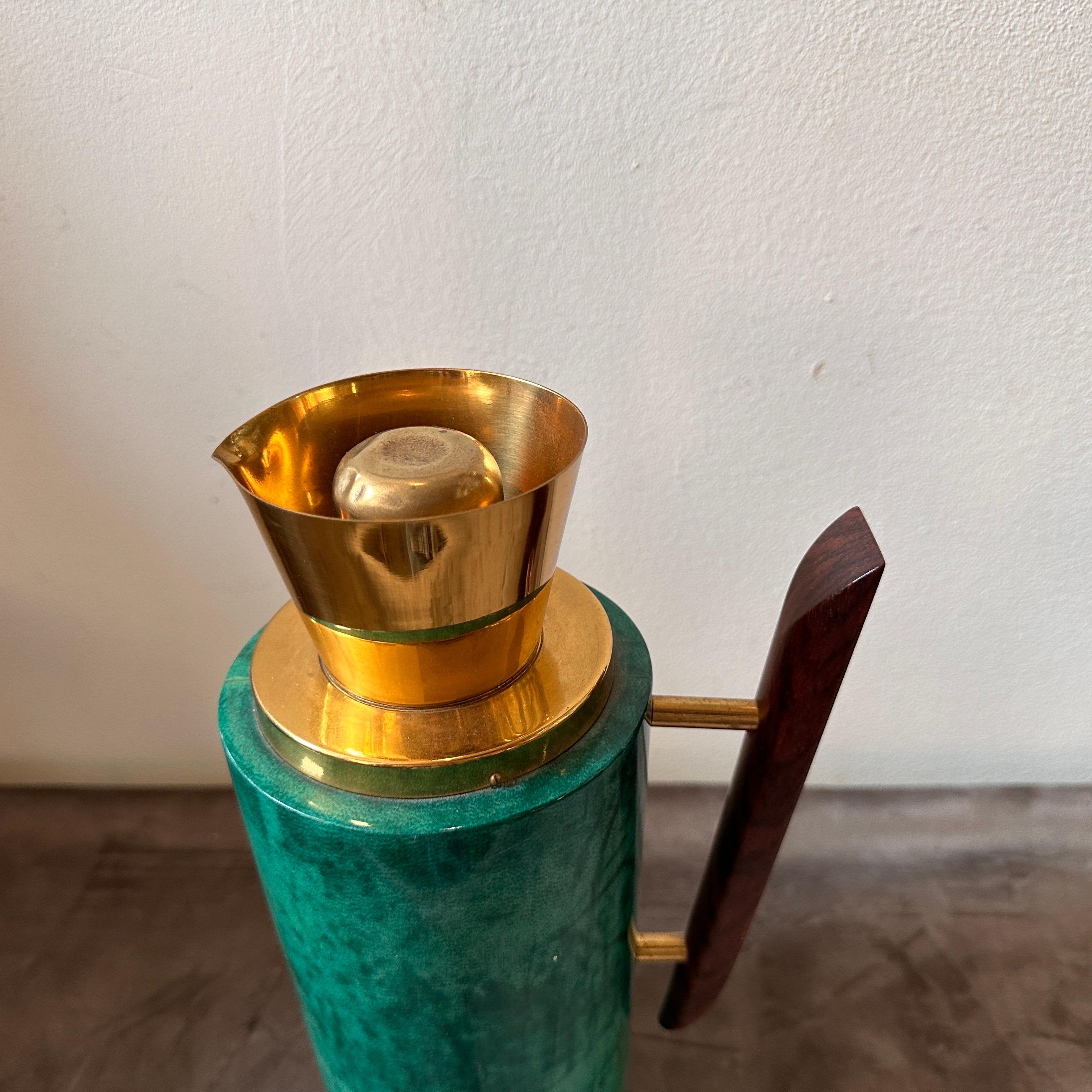 1950s Iconic Mid-Century Modern Green Goatskin and Brass Pitcher by ...