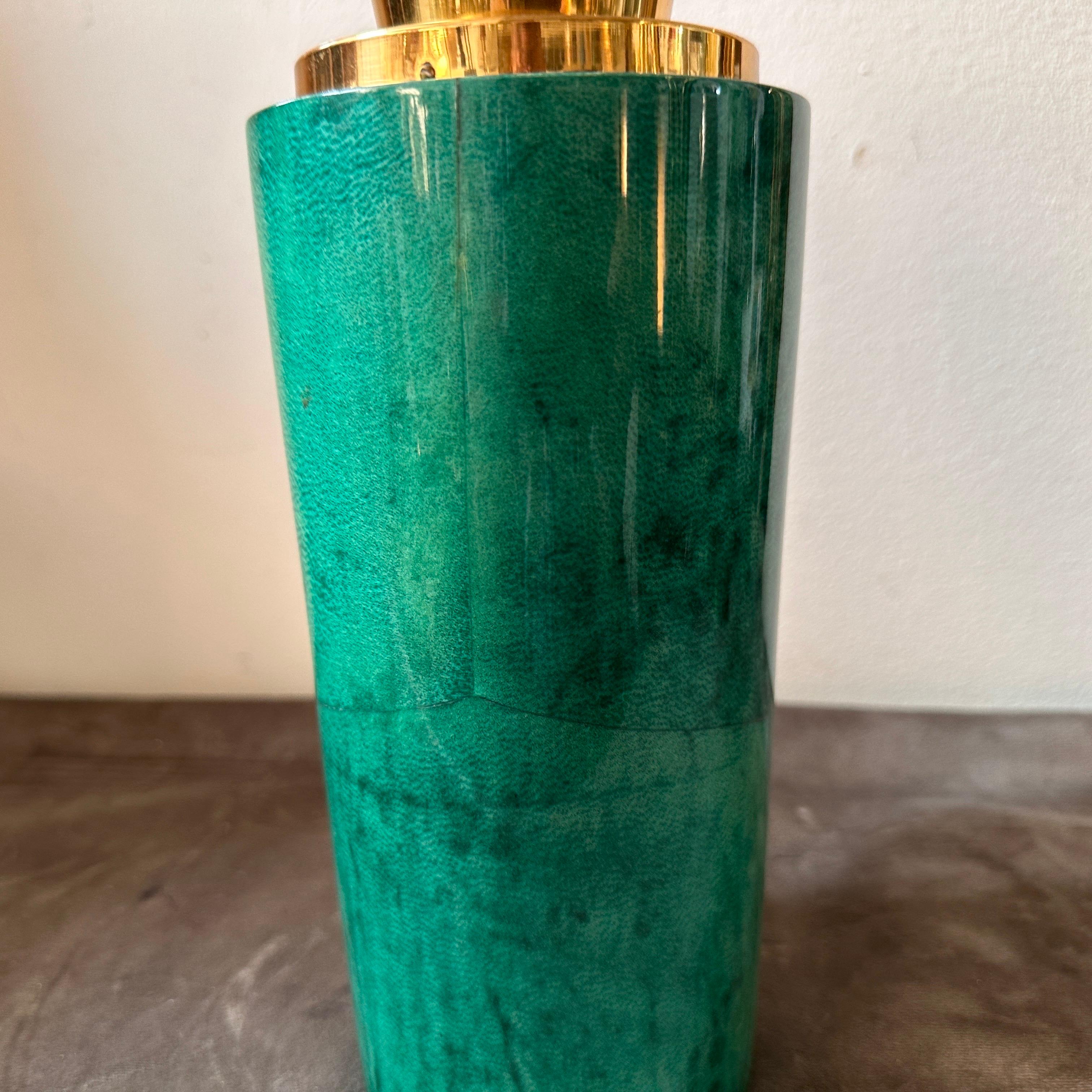 1950s Iconic Mid-Century Modern Green Goatskin and Brass Pitcher by ...