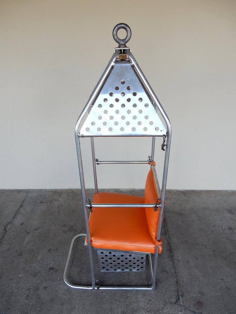 1950s Industrial Aluminum Crane or Airplane Hoist Canopy Chair For Sale ...
