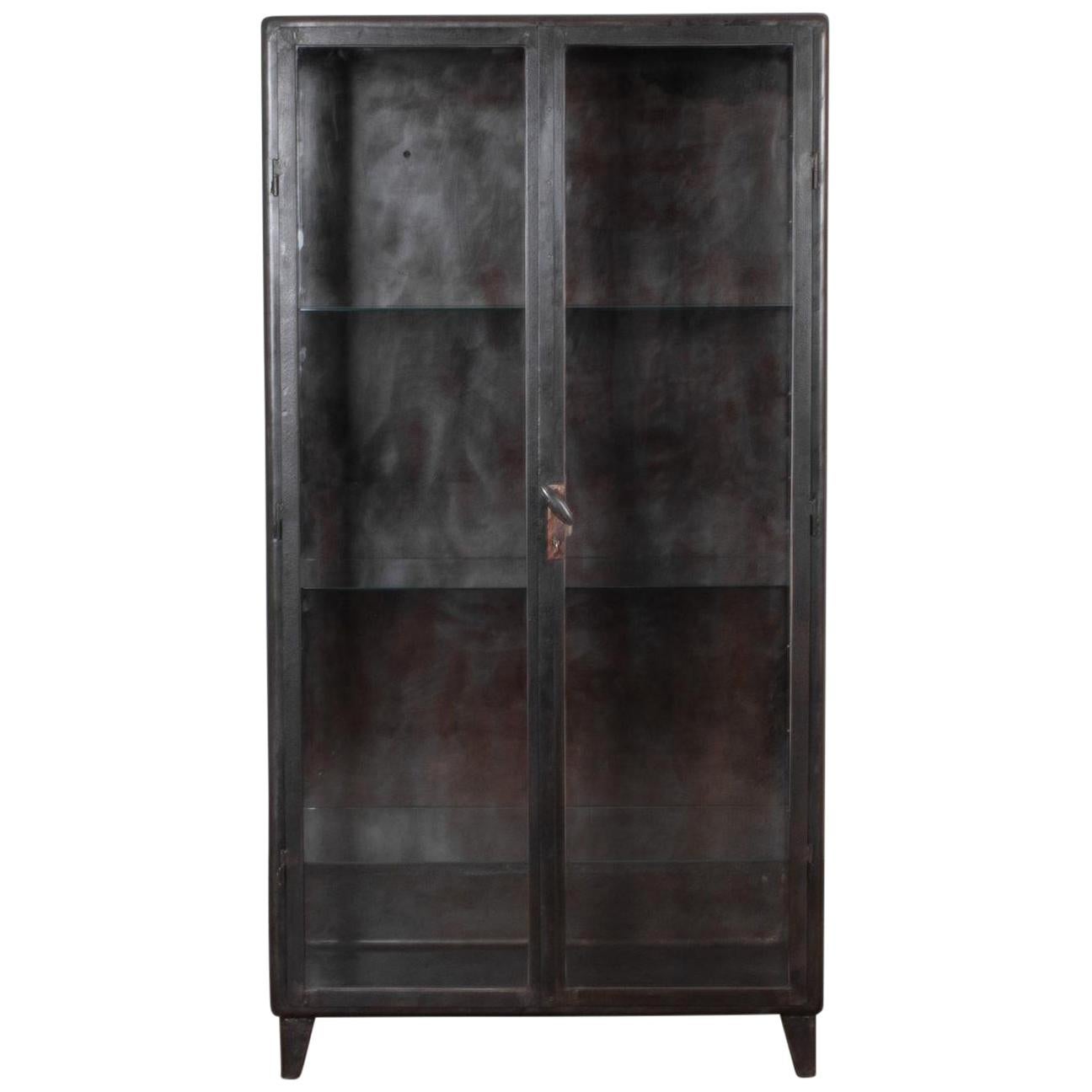 1950s Industrial Metal Vitrine at 1stDibs