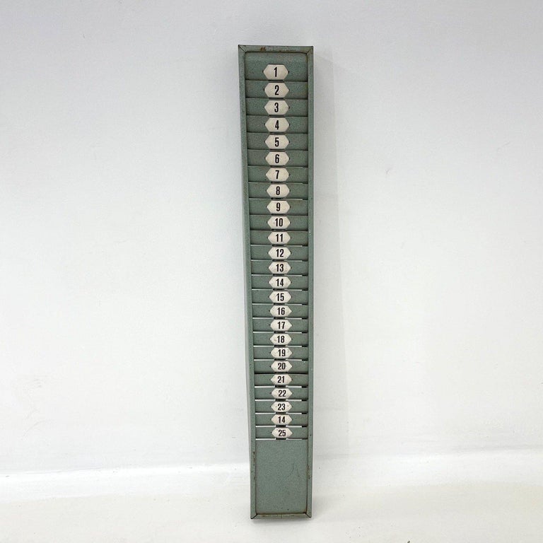 1950's Industrial Time Card Rack, Czechoslovakia For Sale at 1stDibs