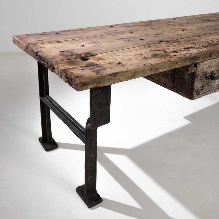 1950s Industrial Work Table from Czechia For Sale at 1stDibs