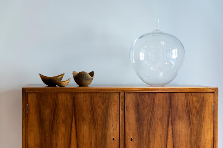 1950'S Ingeborg Lundin ''Äpplet'' Clear Glass Vase for Orrefors For ...