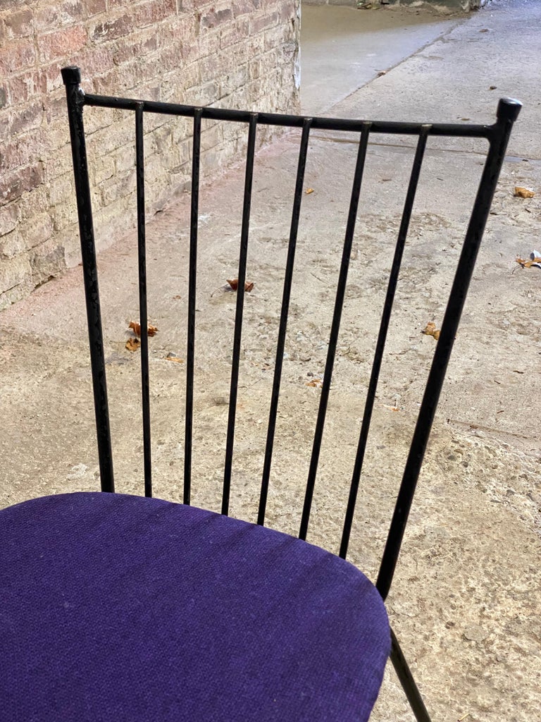 1950s Iron Spindle Fan Back Side Chairs, A Pair For Sale at 1stDibs