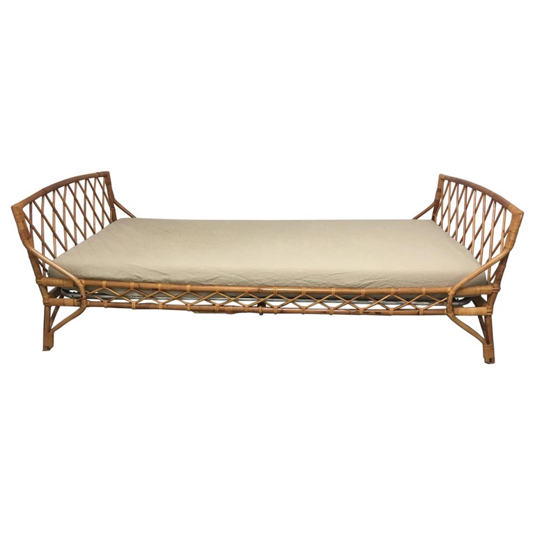 1950s Italian Bamboo and Rattan Daybed at 1stDibs | rattan daybeds