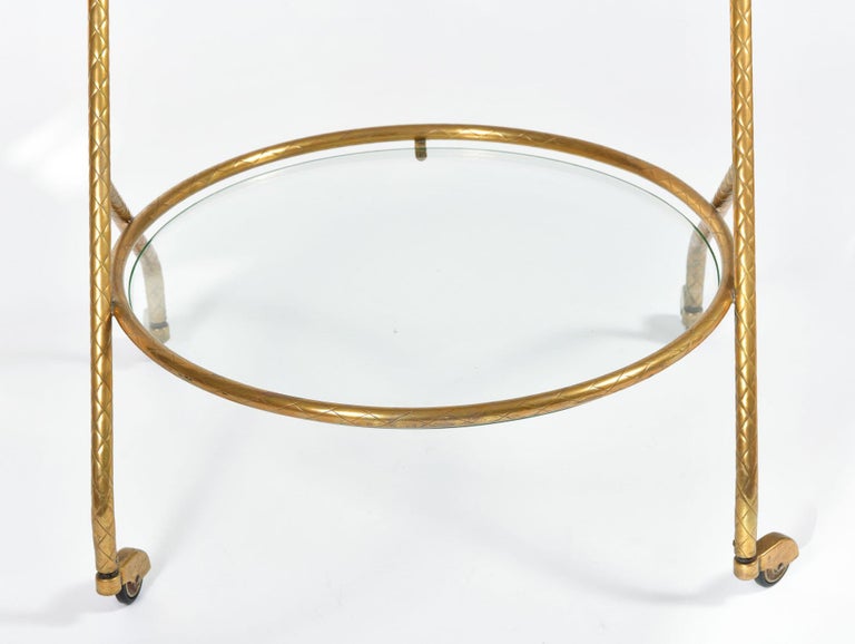 1950s Italian Brass Circular Bar Cart/Trolley For Sale at 1stDibs