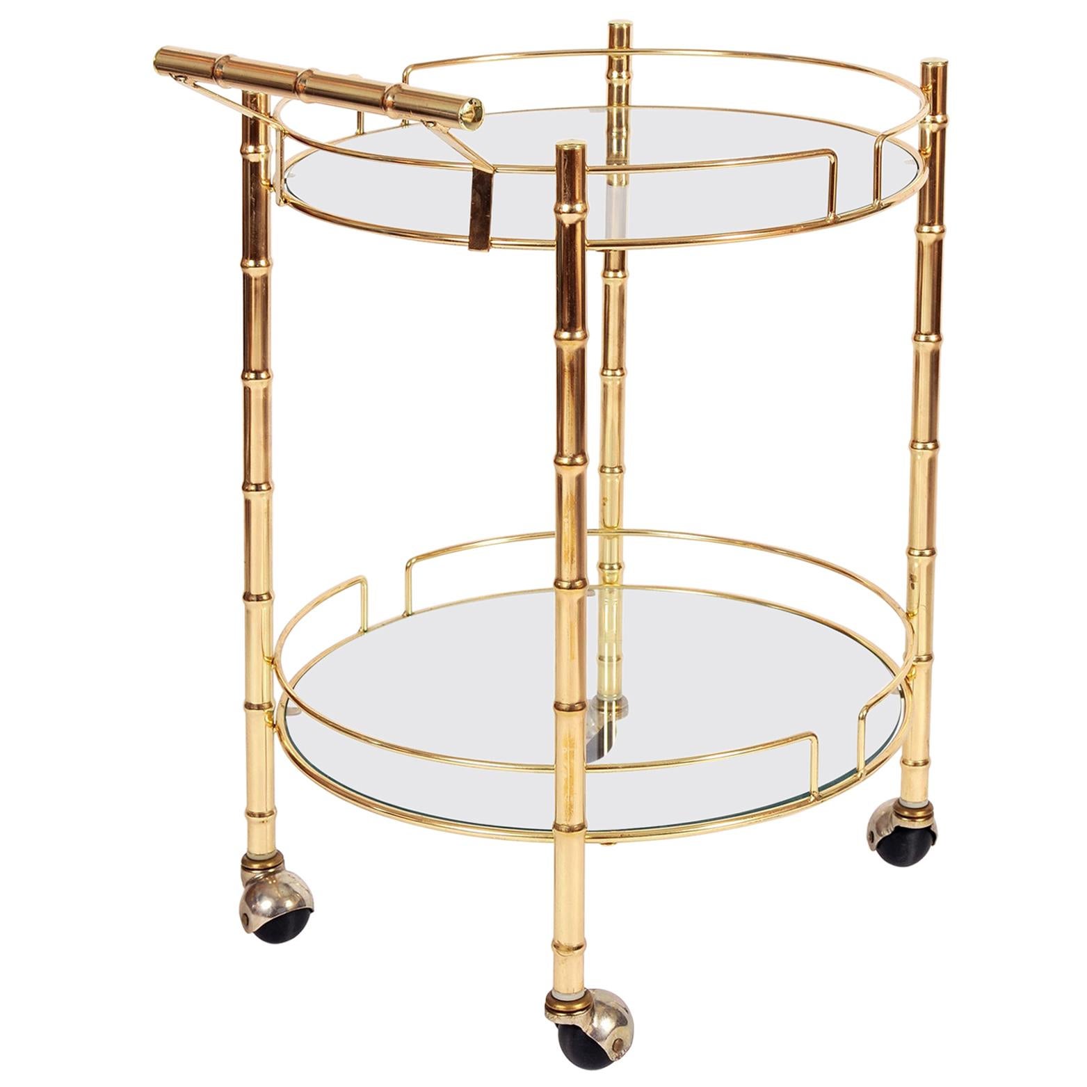1950s Italian Brass Circular Drinks Trolley / Bar Cart at 1stDibs