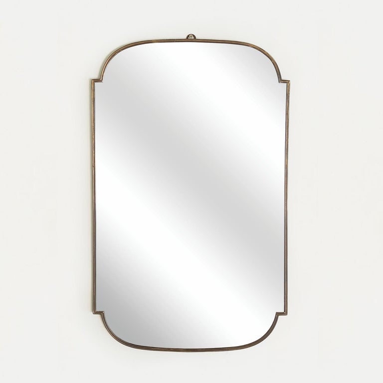 1950s Italian Brass Mirror at 1stDibs
