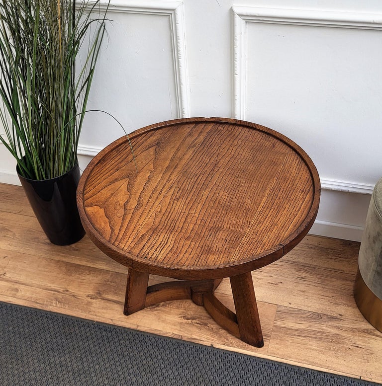 1950s Italian Briar Burl Wooden Midcentury Art Deco Round Center Coffee ...