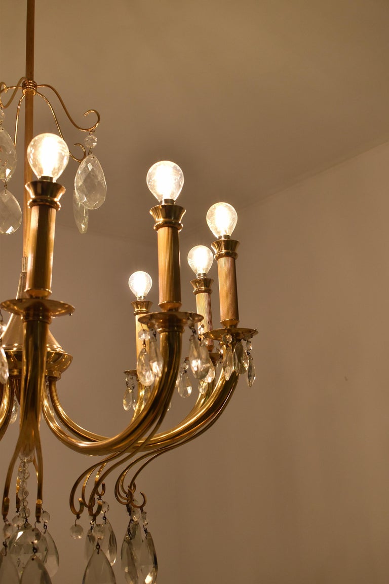 1950's Italian Crystal Chandelier by Oscar Tolasco for Lumi Milano For ...