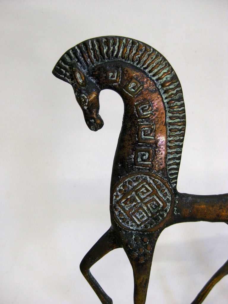 1950's Italian Etruscan Horse Patinated Bronze Sculpture Francesco ...