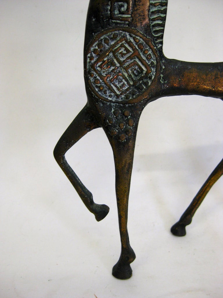 1950's Italian Etruscan Horse Patinated Bronze Sculpture Francesco ...