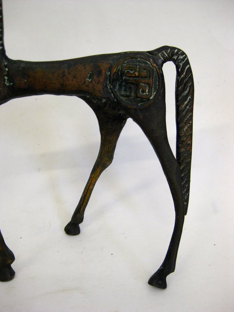 1950's Italian Etruscan Horse Patinated Bronze Sculpture Francesco ...