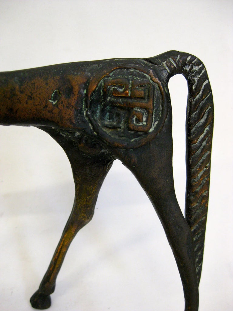 1950's Italian Etruscan Horse Patinated Bronze Sculpture Francesco ...