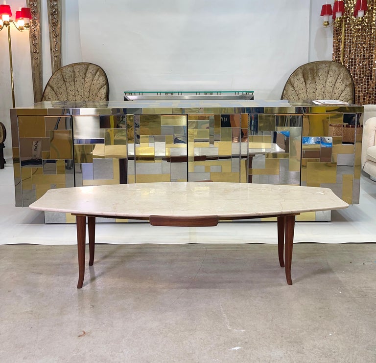 Erno Fabry Fishtail Surfboard Marble and Walnut Cocktail Table For Sale ...