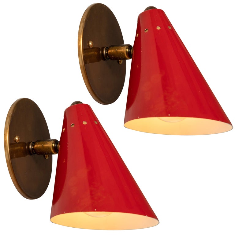 1950s Italian Green Cone Sconce in the Manner of Arteluce at 1stDibs