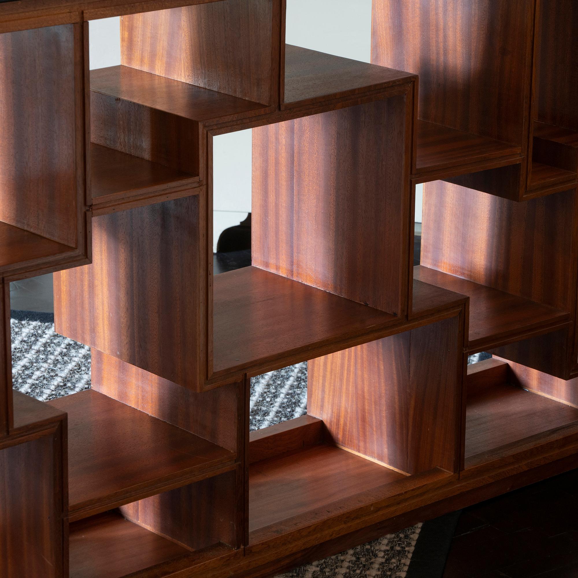 1950's Italian Library in Walnut and Smoky Grey Glass Top at 1stDibs