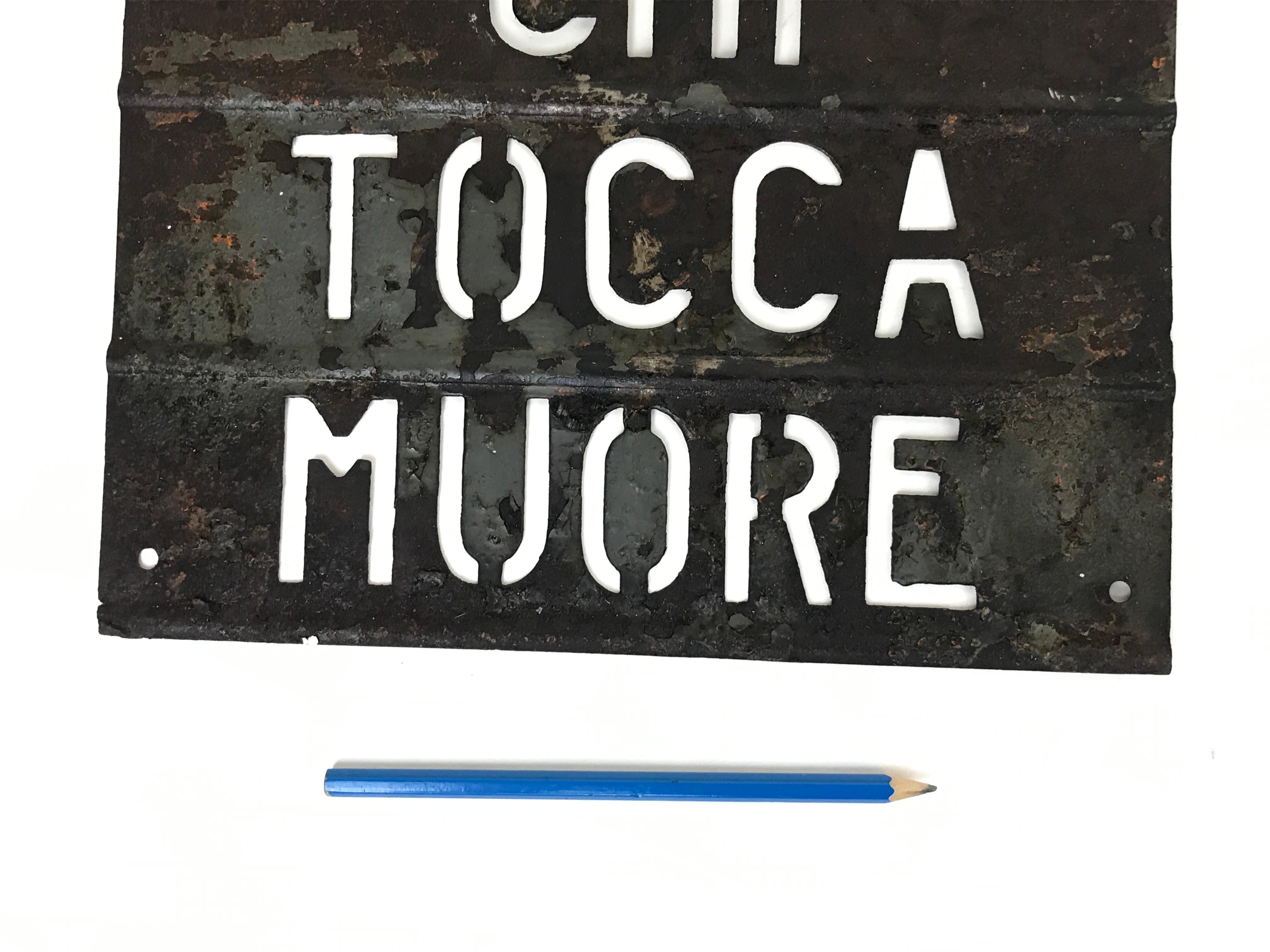 1950s Italian Metal Perforated Sign "Chi Tocca Muore" or Danger High Voltage For Sale at 1stDibs ...