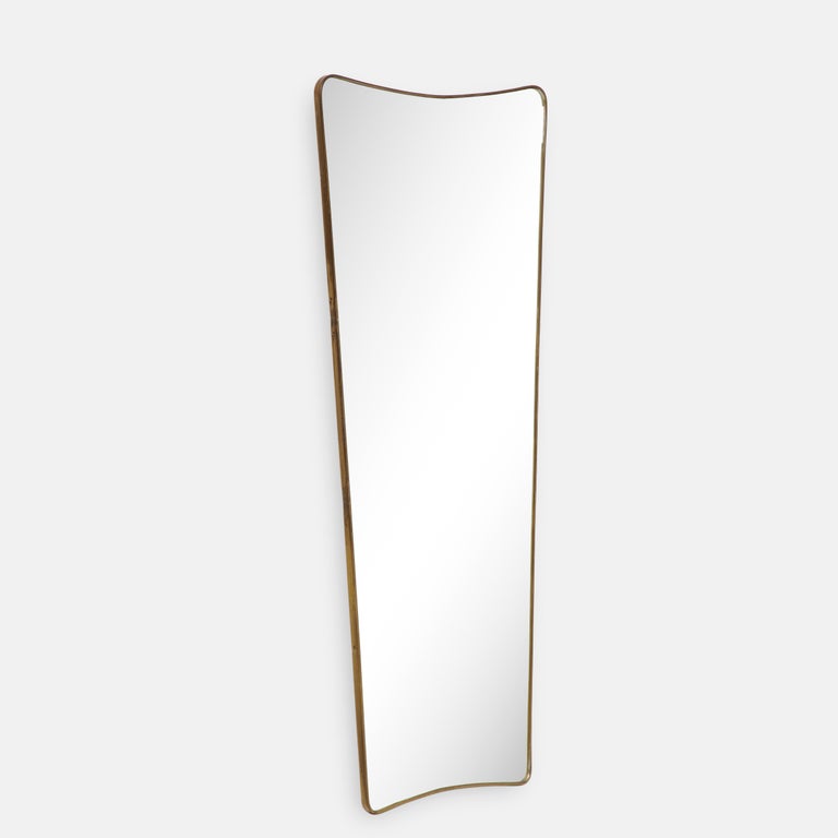 1950s Italian Modernist Grand Scale Shaped Brass Wall Mirror For Sale ...