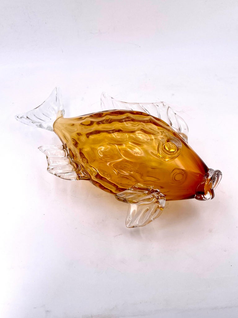 1950's Italian Murano Glass Blown Fish For Sale at 1stDibs | glass blow ...