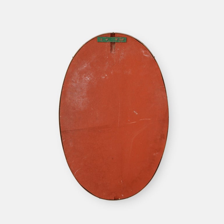 1950s, Italian Oval Brass Mirror For Sale at 1stDibs