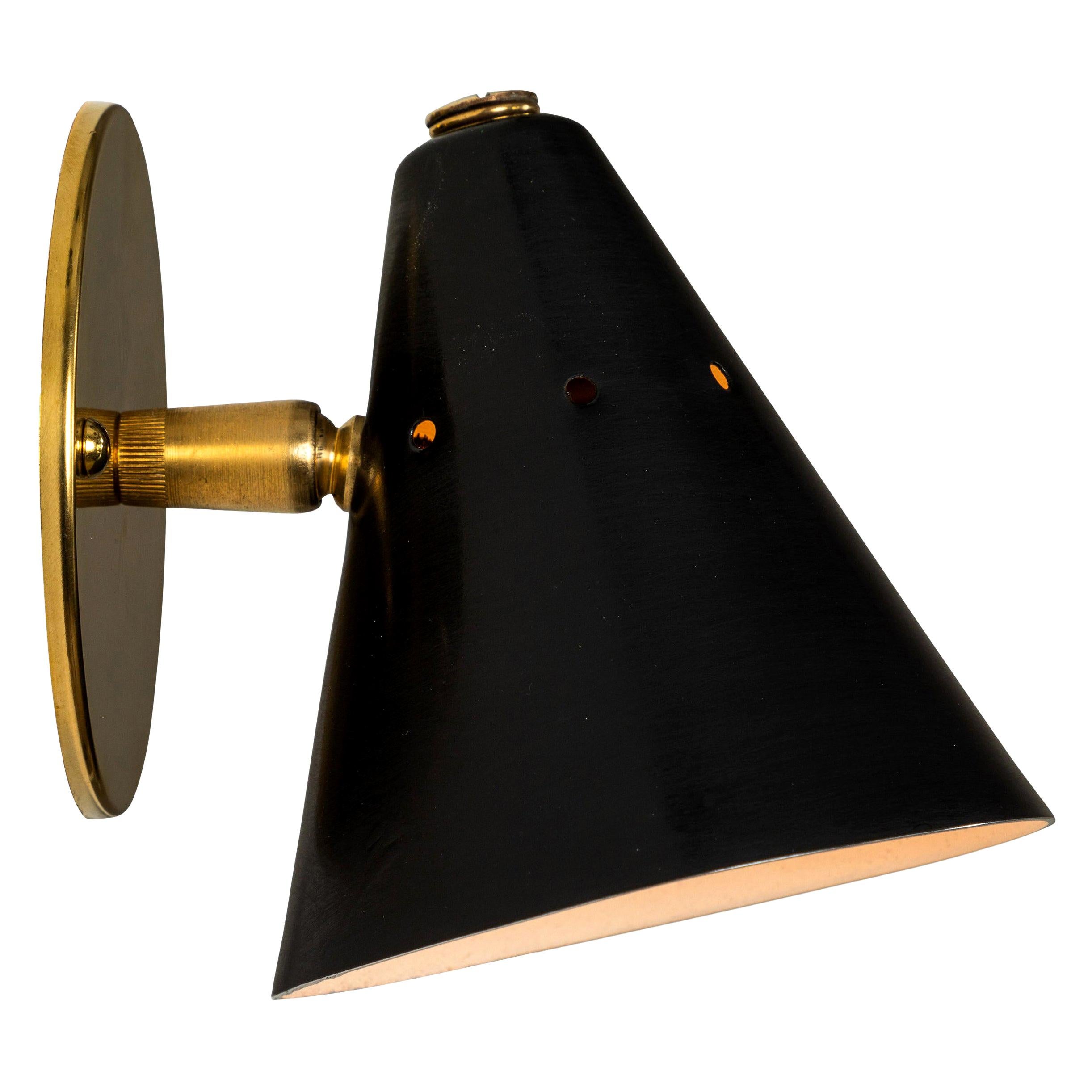 Italian Minimalist Perforated Metal Cone Sconce, 1950s For Sale at 1stDibs