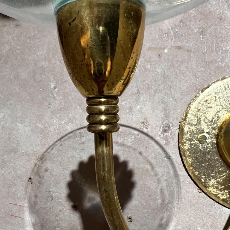 1950s Italian Wall Lamp Pretty Two Arm Swag Sconce Style Fontana Arte ...