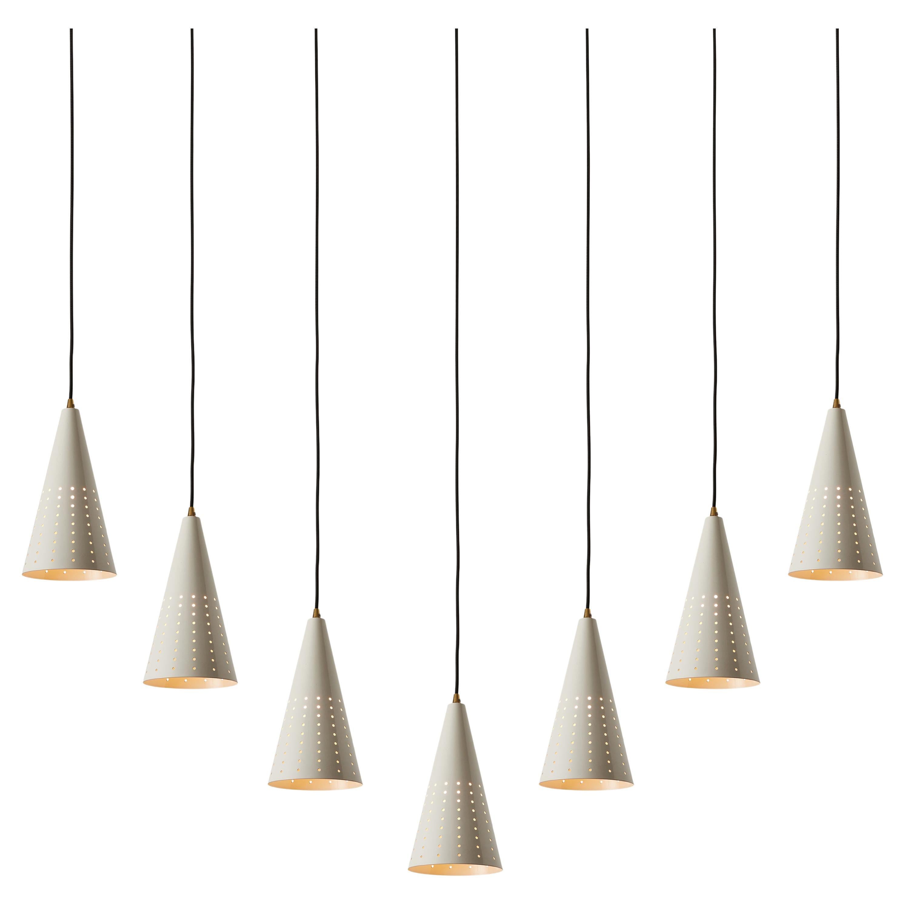 1950s Italian White Perforated Cone Pendant Attributed to Gino Sarfatti ...