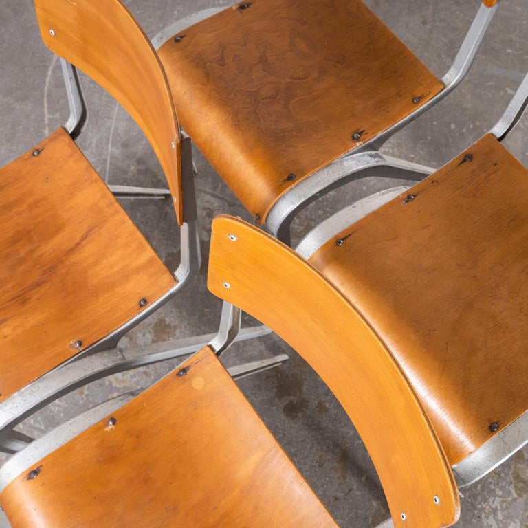 1950s James Leonard Esavian Esa Stacking Dining Chairs, Set of Four For ...