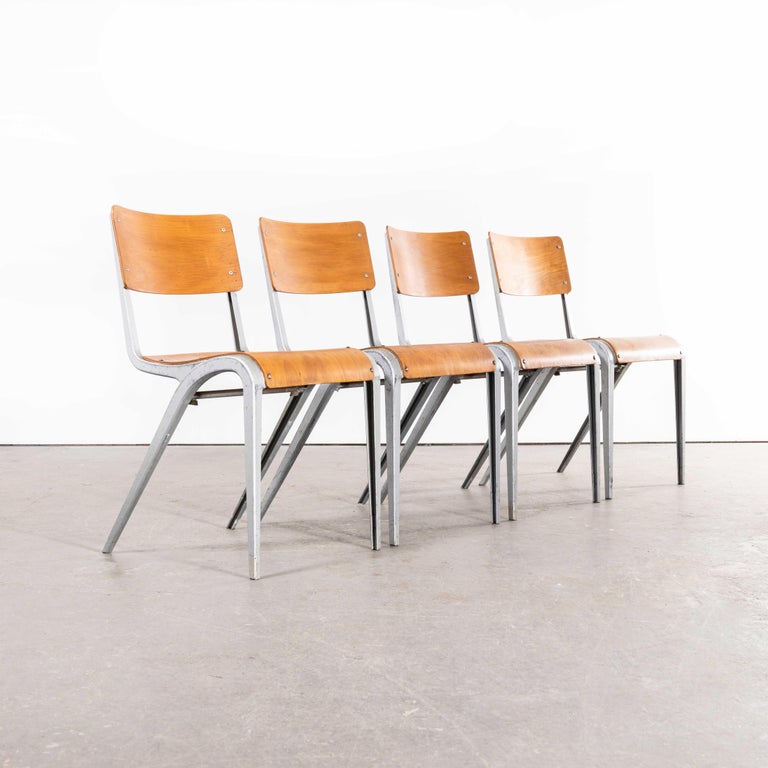 1950s James Leonard Esavian Esa Stacking Dining Chairs, Set of Four For ...