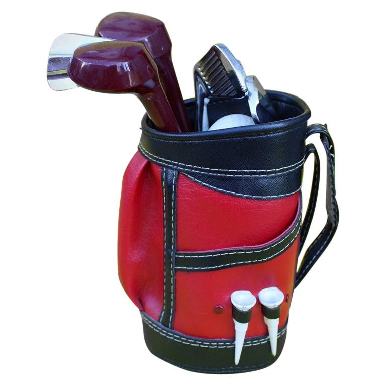 1950s Japan Bar Set with Golf Cues and 1950s Backpack Barware Utensil ...