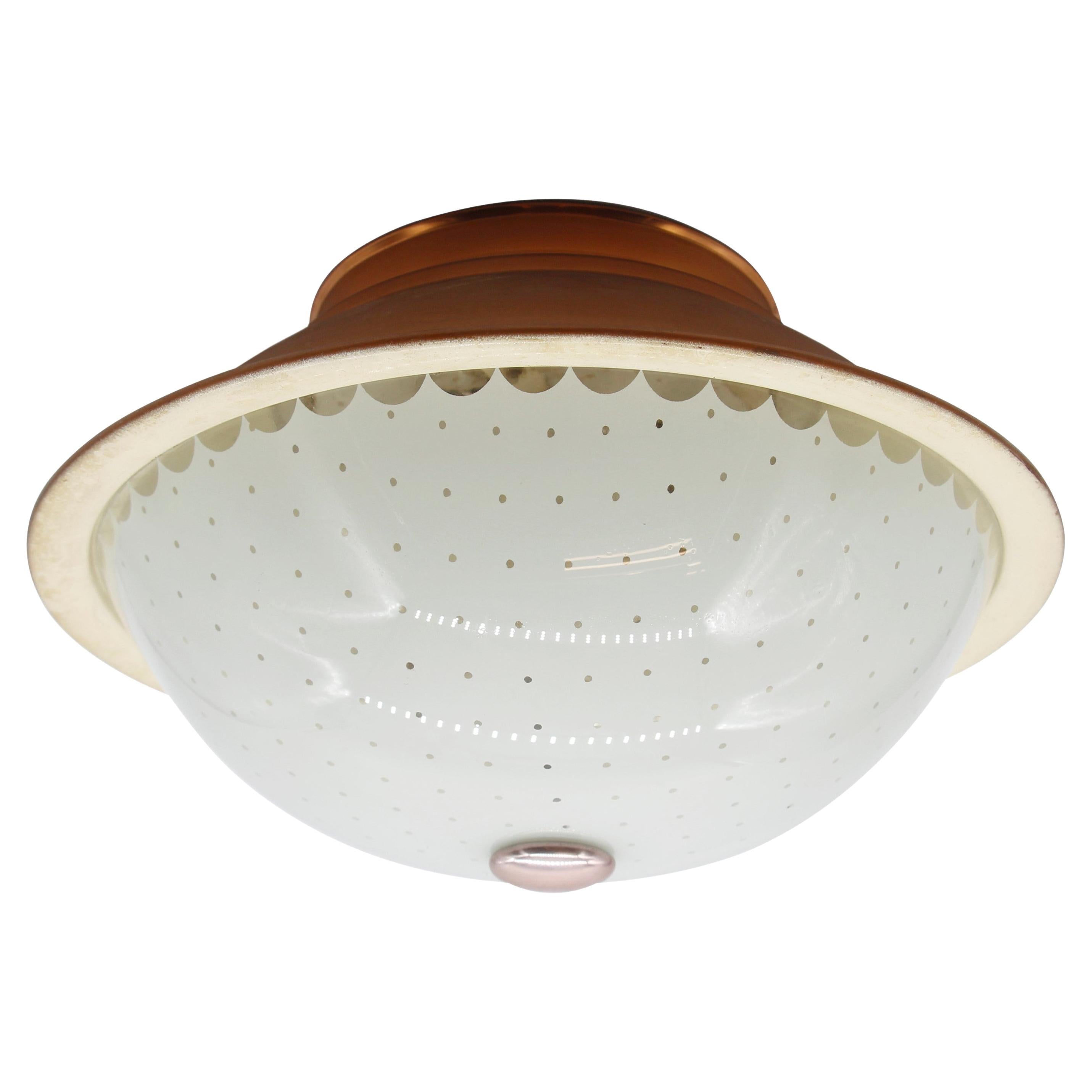 1950s Clear Glass Round Chrome Kitchen Flushmount Light For Sale at ...