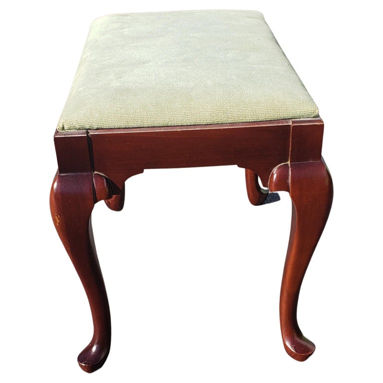 1950s Kling Factories Queen Anne Velvet Upholstered Bench For Sale at ...