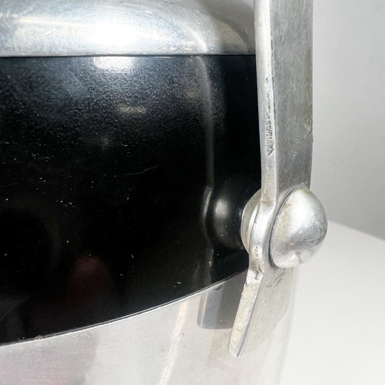 1950s Kromex Ice Bucket Atomic Silver and Black at 1stDibs