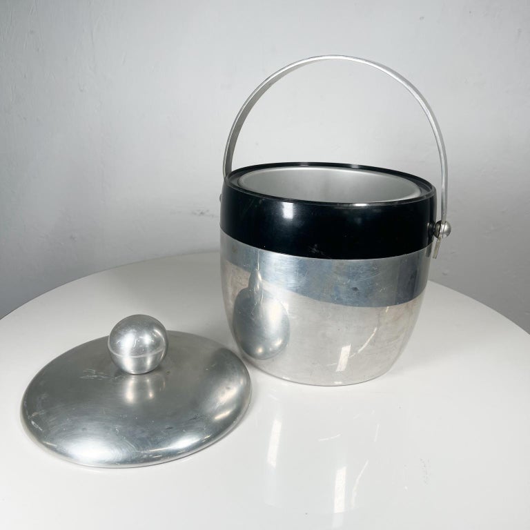 1950s Kromex Ice Bucket Atomic Silver and Black at 1stDibs