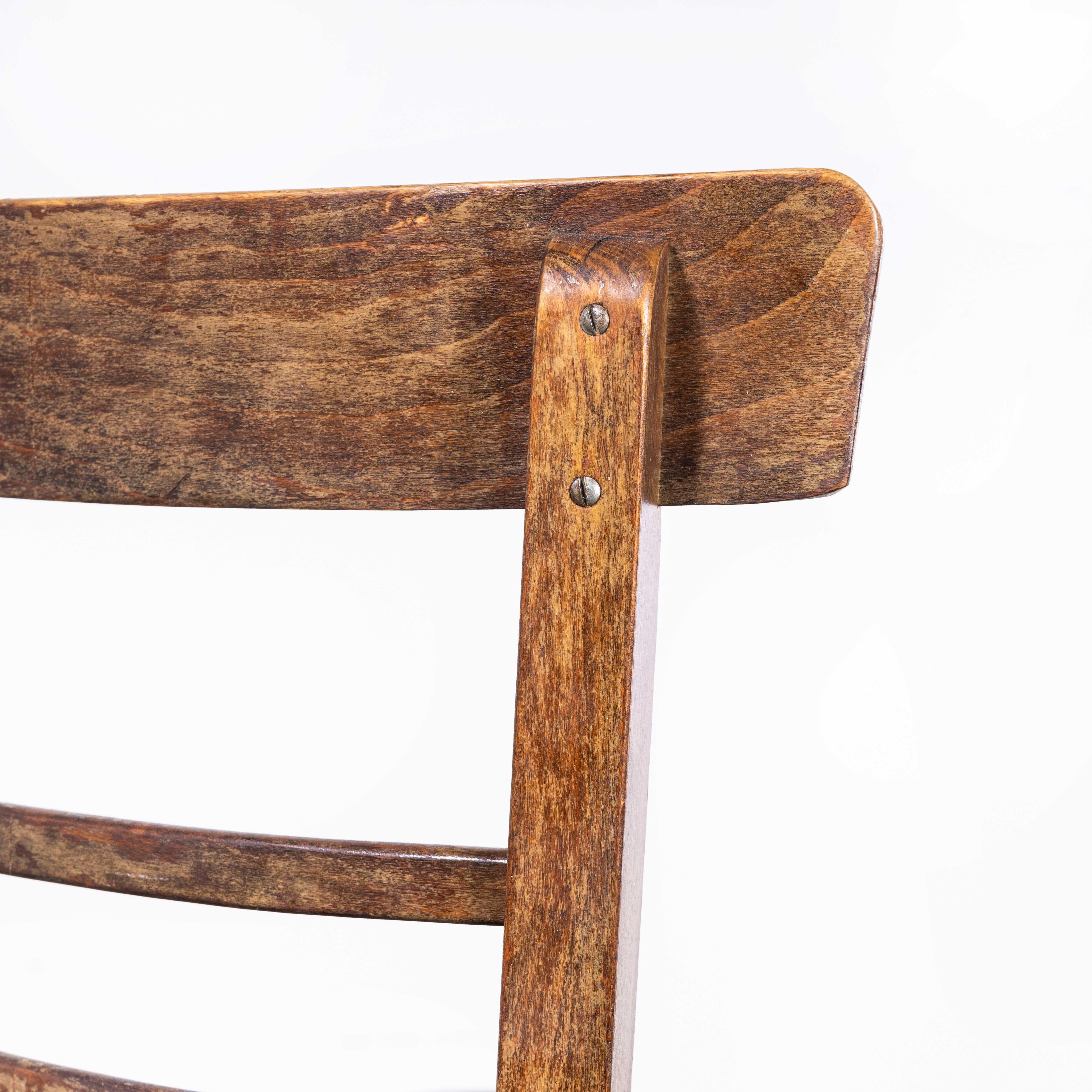 1950s Ladder Back Walnut Bistro Chairs, Pair For Sale at 1stDibs