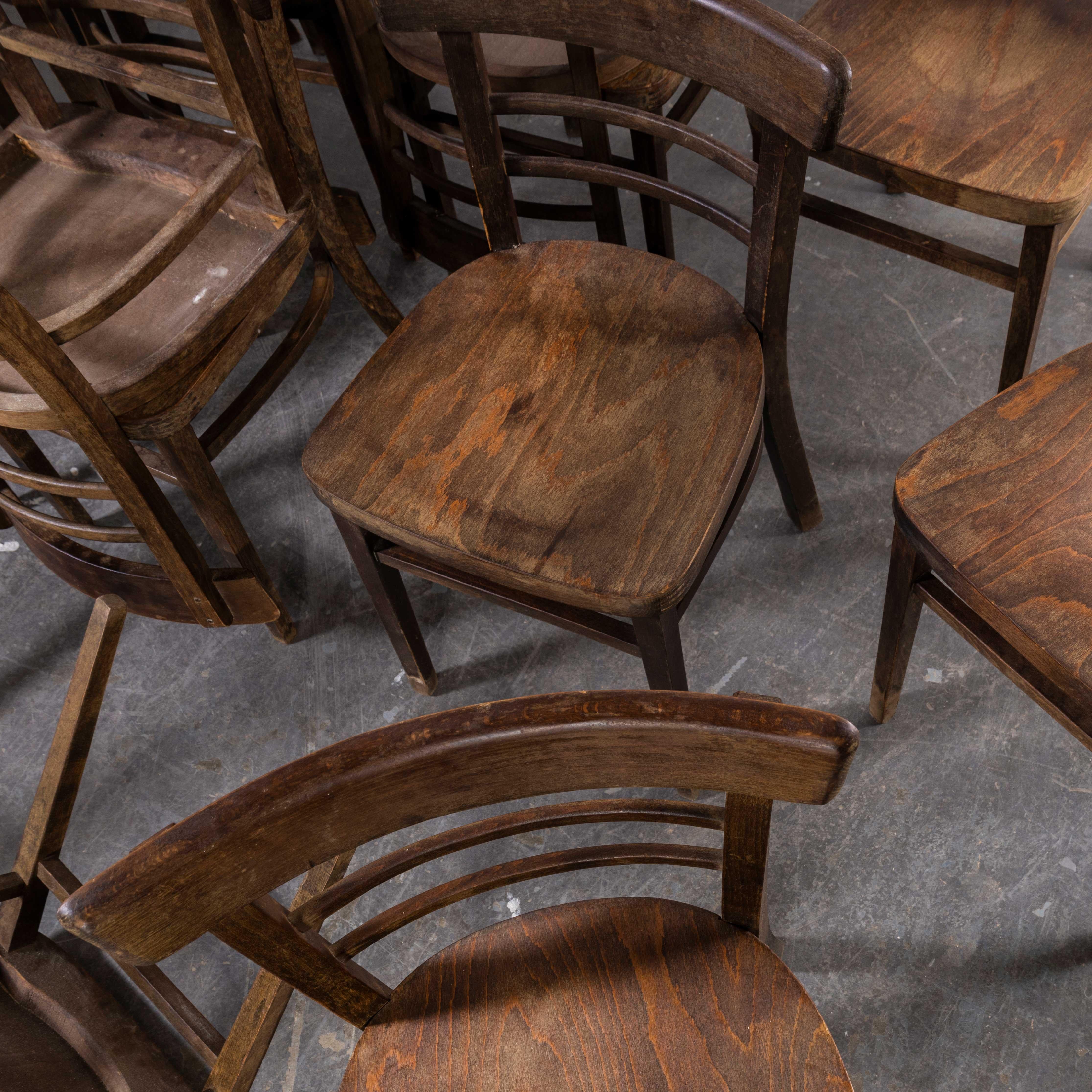 1950's Ladder Back Walnut Bistro Chairs - Various Quantities Available ...