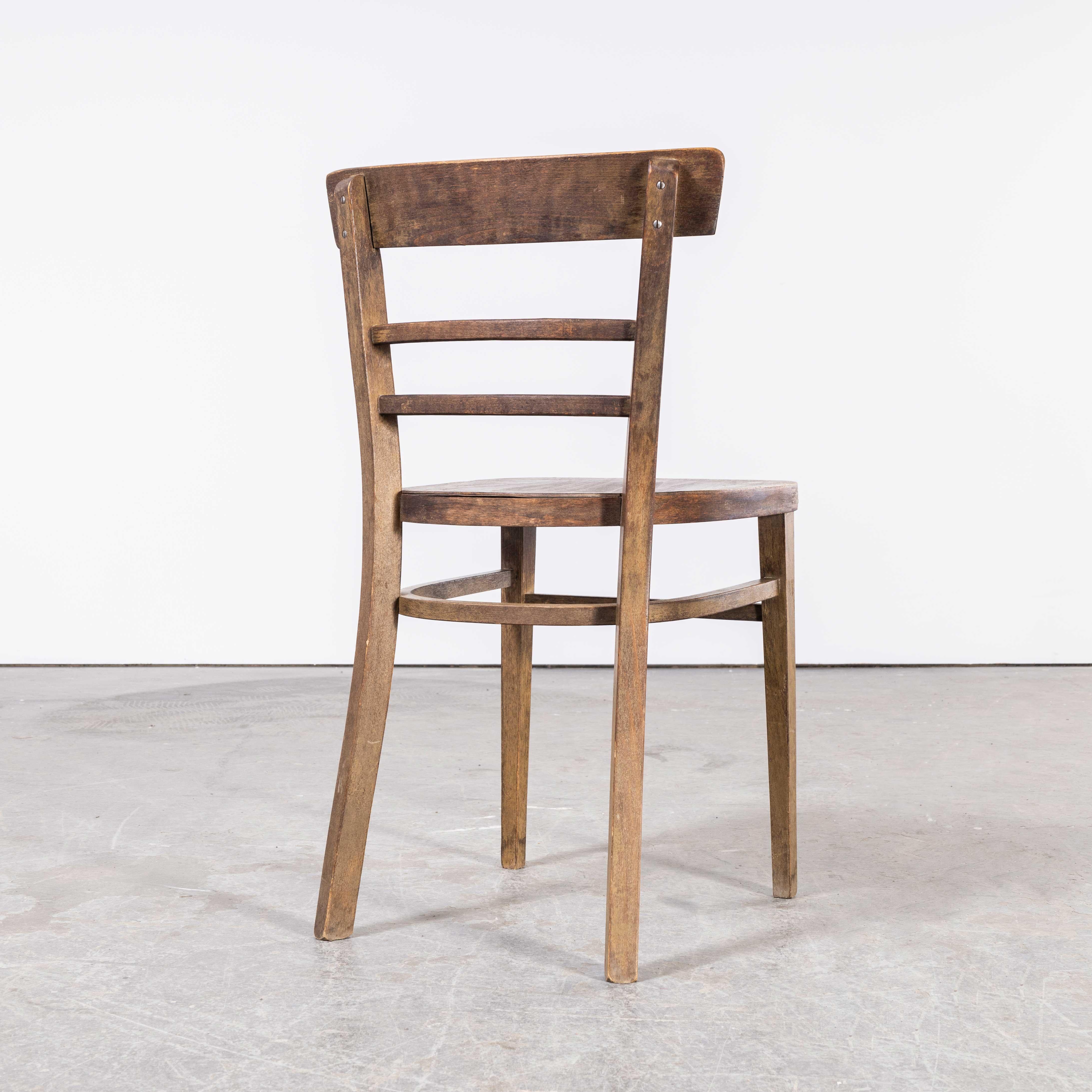 1950's Ladder Back Walnut Bistro Chairs - Various Quantities Available ...