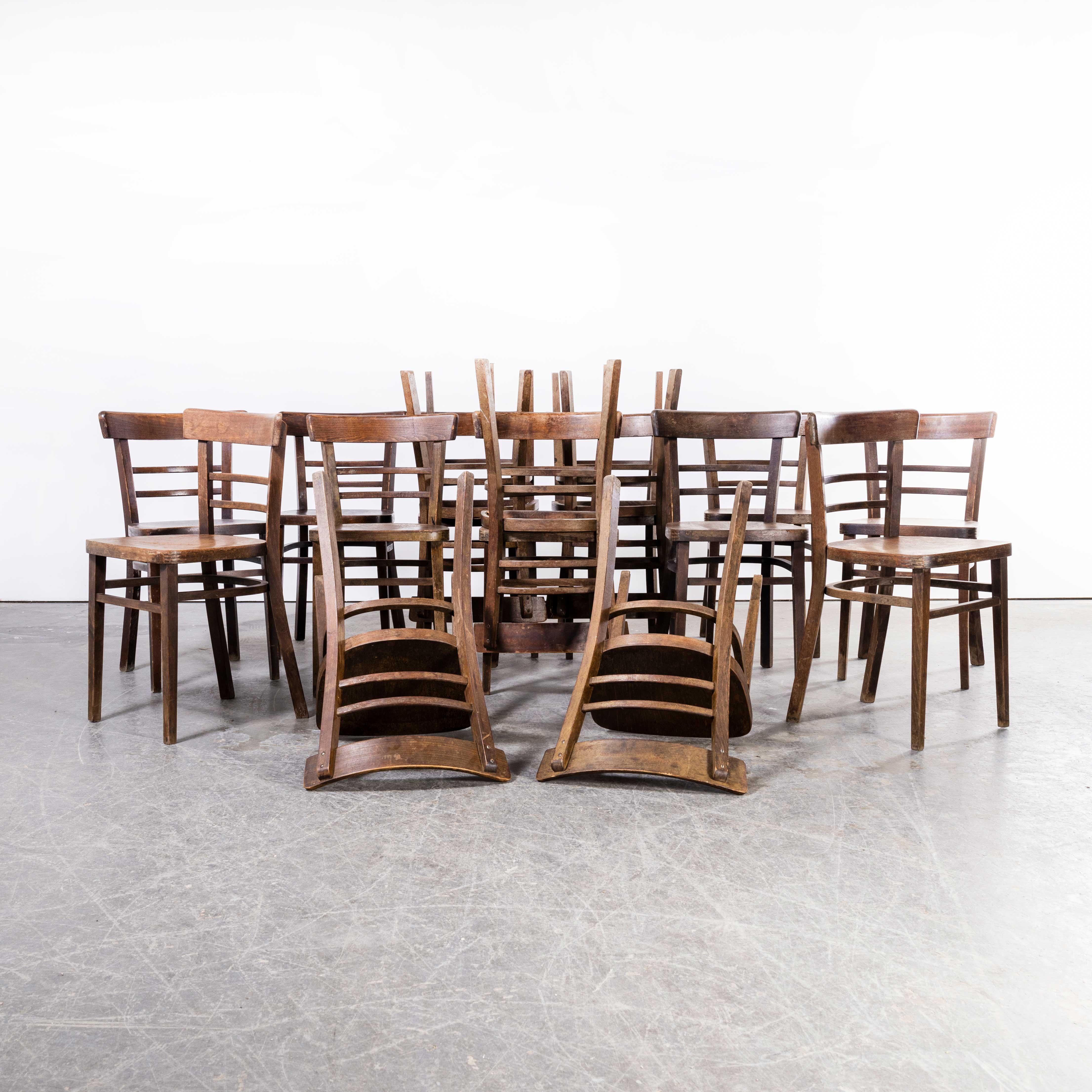 1950's Ladder Back Walnut Bistro Chairs - Various Quantities Available ...
