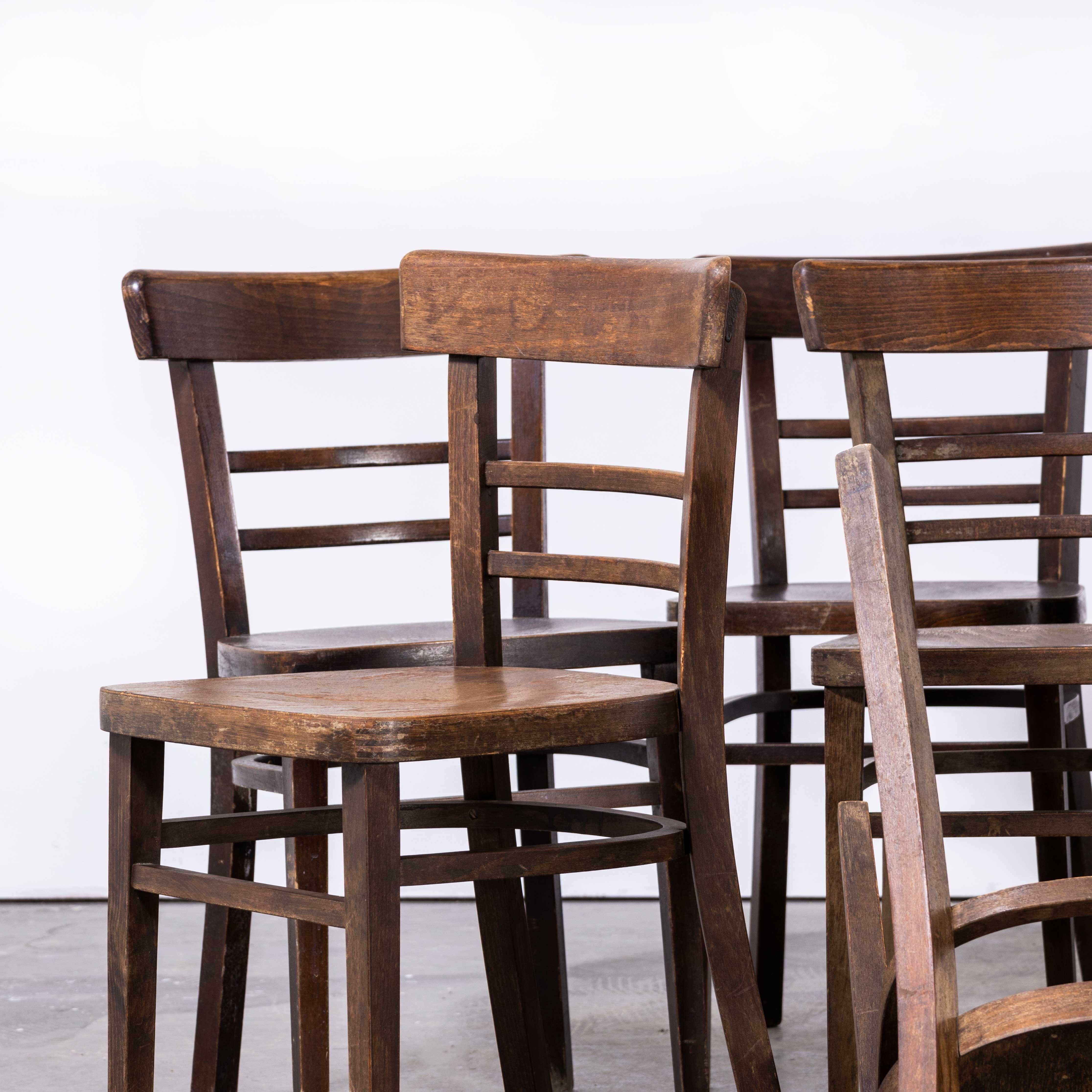 1950's Ladder Back Walnut Bistro Chairs - Various Quantities Available ...