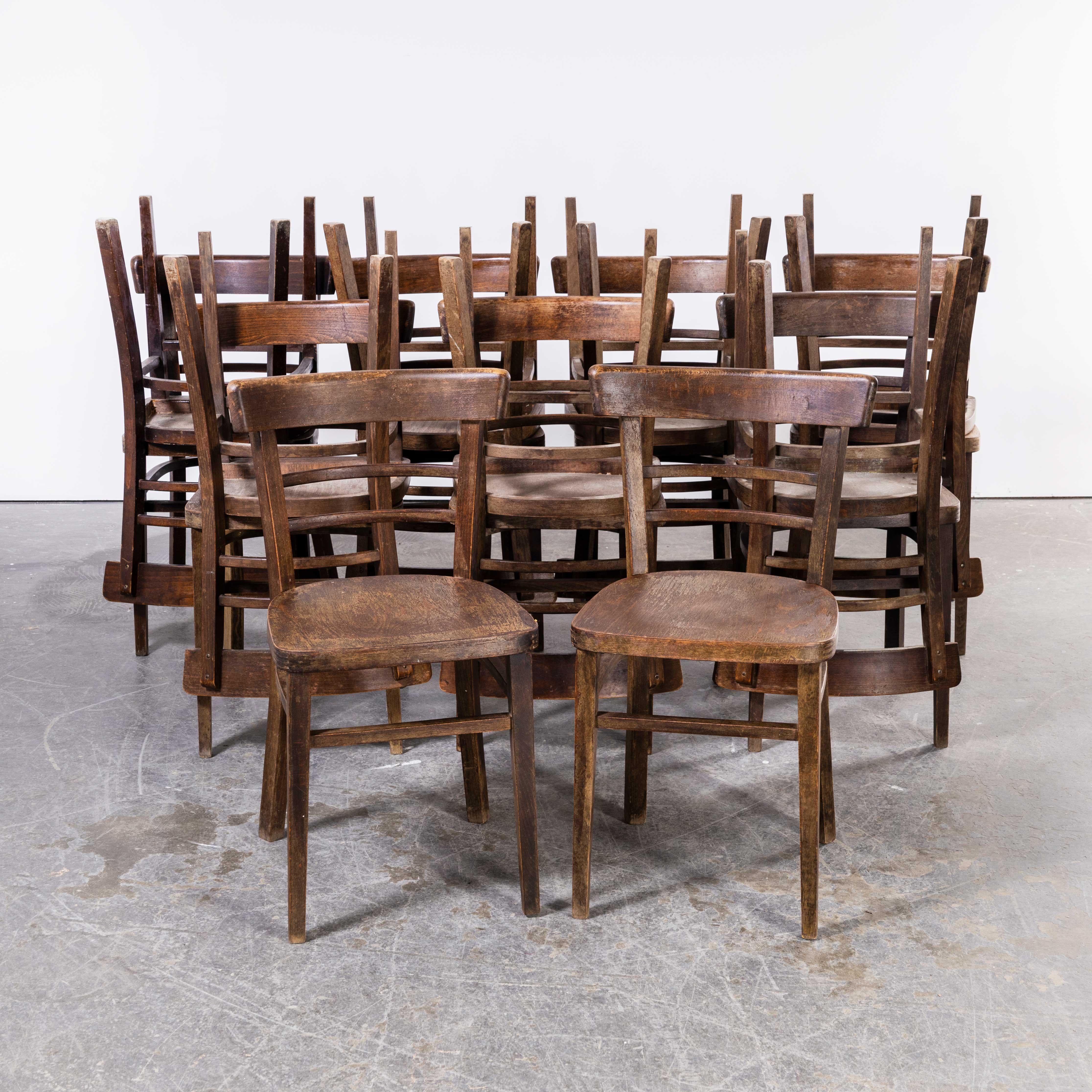1950's Ladder Back Walnut Bistro Chairs - Various Quantities Available ...